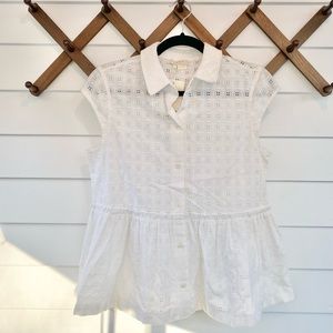 kate spade | Tops | New Kate Spade Sleeveless White Eyelet Top | Poshmark